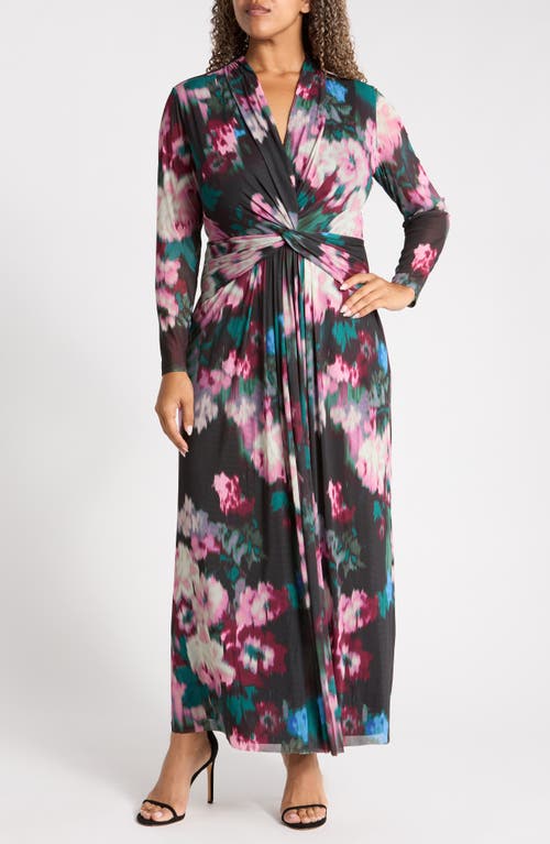 ANNE KLEIN Anne Klein Floral Twist Front Maxi Dress